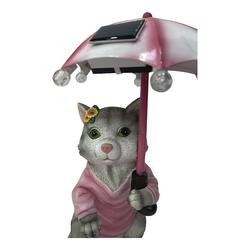 Enchanted Garden® 12" Solar Cat with Umbrella Garden Statue at Menards®