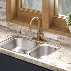 Furuisi® One Handle Pull-Down Gold Kitchen Faucet at Menards®