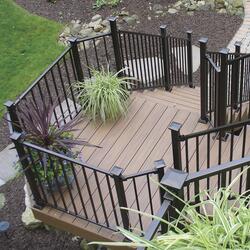 Fortress Fe26 36" x 6' Antique Bronze Preassembled Level Steel Railing ...