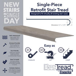 Frameria® 48" Light Gray Round Nose Retro Tread at Menards®