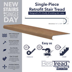 Framerica® 48" Thatch Brown Round Nose Retro Tread at Menards®