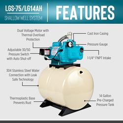 Little Giant® 3/4 HP Shallow Well Jet Pump with 14 Gallon Tank at Menards®