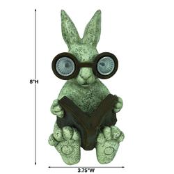 Enchanted Garden® 8" Solar Reading Rabbit Garden Statue at Menards®