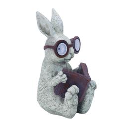 Enchanted Garden® 8" Solar Reading Rabbit Garden Statue at Menards®