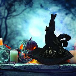Pumpkin Hollow™ 9" Decorated Witch Hat Halloween Décor at Menards®