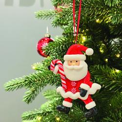 Enchanted Forest® 4" Santa with Candy Cane Ornament at Menards®