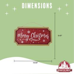 Enchanted Forest® 18-3/4" MDF Red "Merry Christmas" Wall Sign at Menards®