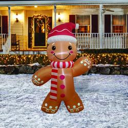Enchanted Forest® 6' Gingerbread Man with Scarf Inflatable at Menards®