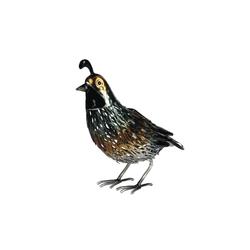 Enchanted Garden® 11-3/4" Metal LED Solar Quail Garden Statue at Menards®