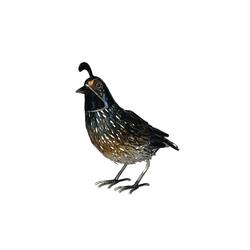 Enchanted Garden® 11-3/4" Metal LED Solar Quail Garden Statue at Menards®