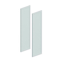 Fypon® 16"W x 54"H Primed Smooth Polyurethane Louvered Shutters without ...