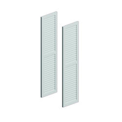 Fypon® 18"W x 60"H Primed Smooth Polyurethane Louvered Shutters with ...