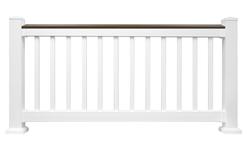 Fypon® QuickRail® Plus 36" x 6' White Rectangle Straight Rail Kit with ...