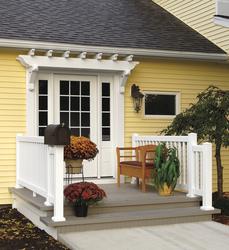 Fypon® QuickRail® Plus 36" x 6' White Rectangle Stair Rail Kit with ...