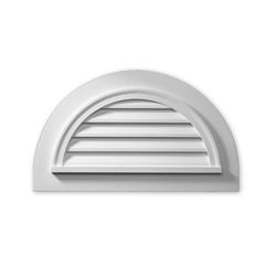 Fypon® 43" x 25" Polyurethane Decorative Half Round Louver with Flat ...