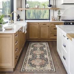 Gertmenian Crystal Print Tiefi Traditional Oriental Black Multi 9' x 13 ...