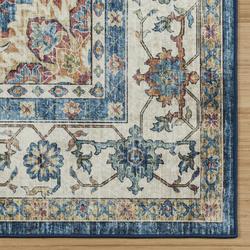 Gertmenian Crystal Print Soha Traditional Moroccan Blue 6' x 9' Area ...