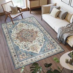 Gertmenian Crystal Print Soha Traditional Moroccan Blue 8' x 10' Area ...