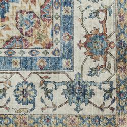 Gertmenian Crystal Print Soha Traditional Moroccan Blue 5' x 7' Area ...