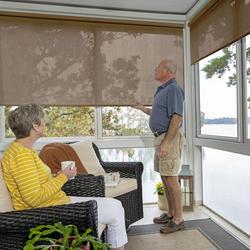 Coolaroo Yakitake Brown Cordless Outdoor Roller Shade - 72"W x 72"L at ...