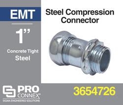 Sigma ProConnex® 1" EMT Steel Compression Connector at Menards®