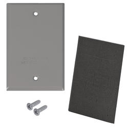 Sigma Engineered Solutions® 1-Gang Metal Blank Gray Weatherproof Cover ...