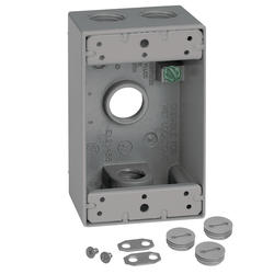 Sigma Engineered Solutions® 1-Gang 1/2" 4-Hole Weatherproof Gray ...