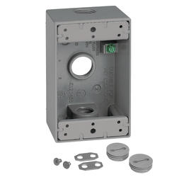 Sigma Engineered Solutions® 1-Gang 3/4" 3-Hole Weatherproof Gray ...