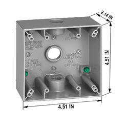 Sigma Engineered Solutions® 2-Gang 1/2" 3-Hole Weatherproof Gray ...