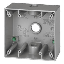 Sigma Engineered Solutions® 2-Gang 1/2" 3-Hole Weatherproof Gray ...