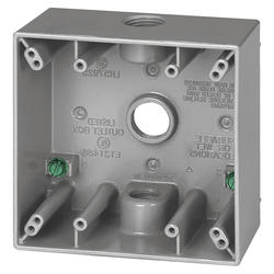 Sigma Engineered Solutions® 2-Gang 3/4" 3-Hole Weatherproof Gray ...