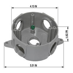 Sigma Engineered Solutions® Round 3/4" 5-Hole Weatherproof Gray ...