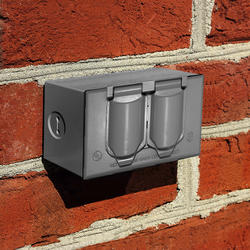 Sigma Engineered Solutions® 1-Gang Metal Horizontal Duplex Gray ...