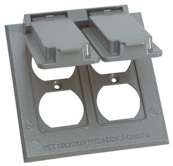 Sigma Engineered Solutions® 2-Gang Metal Gray Duplex Weatherproof Cover ...