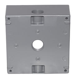 Sigma Engineered Solutions® 2-Gang 1/2" 3-Hole Weatherproof Gray ...