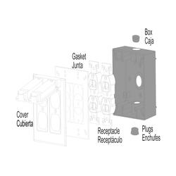 Sigma Engineered Solutions® 2-Gang 3/4" 3-Hole Weatherproof Gray ...