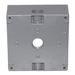 Sigma Engineered Solutions® 2-Gang 3/4" 3-Hole Weatherproof Gray ...