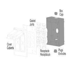 Sigma Engineered Solutions® 2-Gang 1" 3-Hole Weatherproof Gray ...