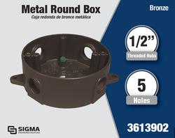Sigma Engineered Solutions® Round 1/2" 5-Hole Weatherproof Bronze ...