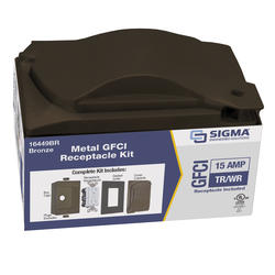 Sigma Engineered Solutions® 1-Gang Bronze Weatherproof Box Cover & GFCI ...