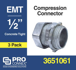 Sigma ProConnex® 1/2" EMT Compression Connector - 3 Pack at Menards®