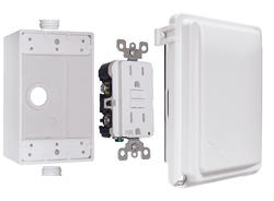 Sigma Engineered Solutions® 1-Gang Non-Metallic GFCI White Weatherproof ...