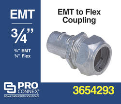 Sigma ProConnex® 3/4" EMT to Flex Compression Coupling at Menards®