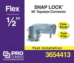 Sigma ProConnex® 1/2" Snap Lock® 90° Angle Squeeze Connector at Menards®