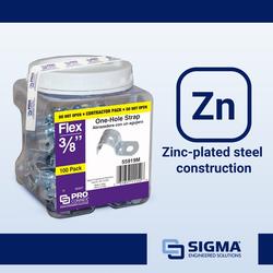 Sigma ProConnex® 3/8" AC/MC/Flex 1-Hole Strap Contractor Pack - 100 ...