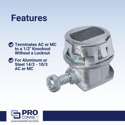 Sigma ProConnex® 3/8" AC/MC/Flex Snap Lock® Connector - 2 Pack at Menards®