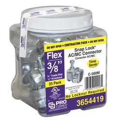 Sigma ProConnex® 3/8" AC/MC/Flex Snap Lock® Connector Contractor Pack ...