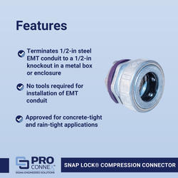 Sigma ProConnex® 1/2" EMT Snap Lock® Compression Connector at Menards®