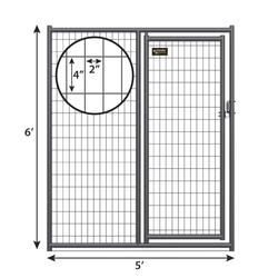 Master Paws 6' H x 5' W Commercial Grade Welded Wire Kennel Gate at ...