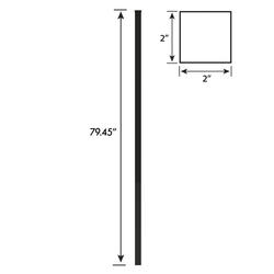 2" x 78" Black Square Steel Fence Post without Flange Kit at Menards®